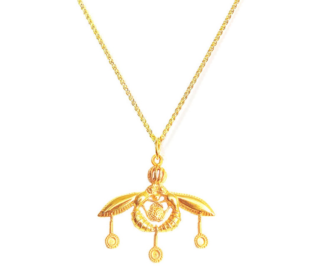 Ancient Greek Minoan Bees Pendant Mélissa in 14K Solid Gold, Minoan ...