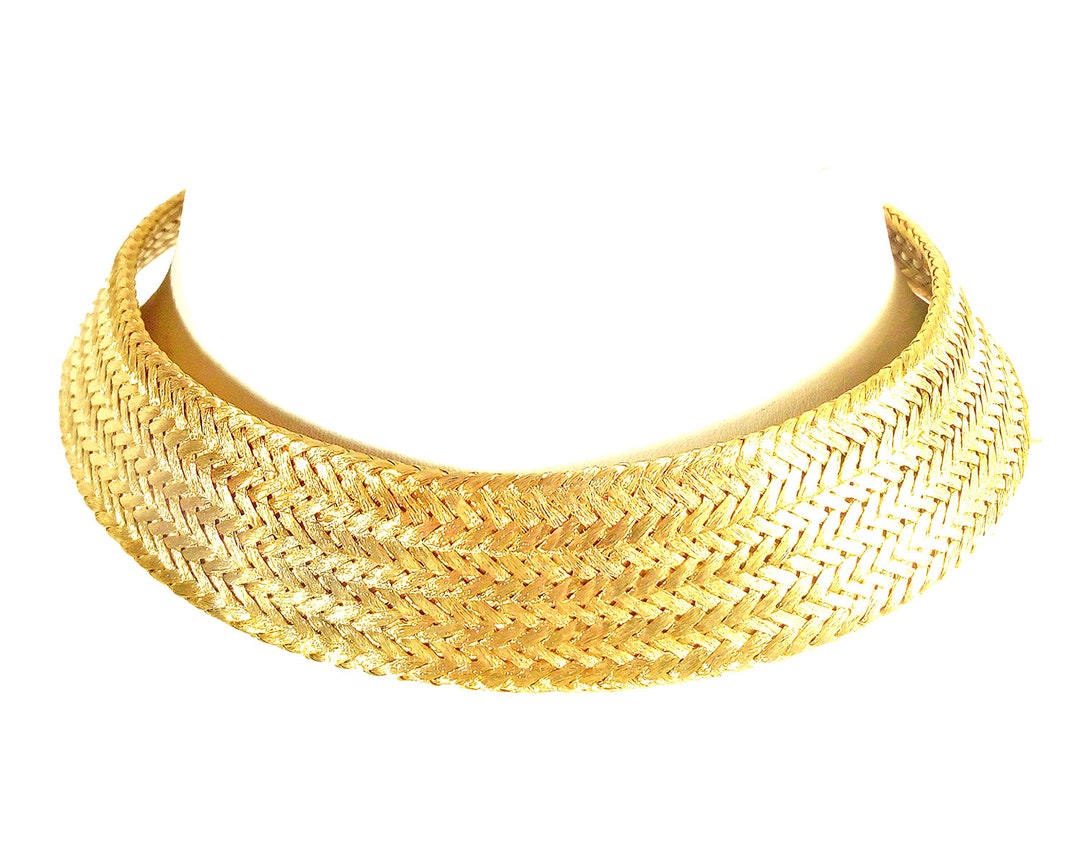 Grecian 'golden Age' Choker in 18K Gold-plated Bronze Weave by Ilios ...