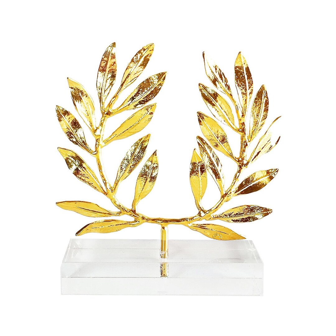 Greek Gold Olive Branch Small Wreath on Stand by Ilios, Greek Olive ...