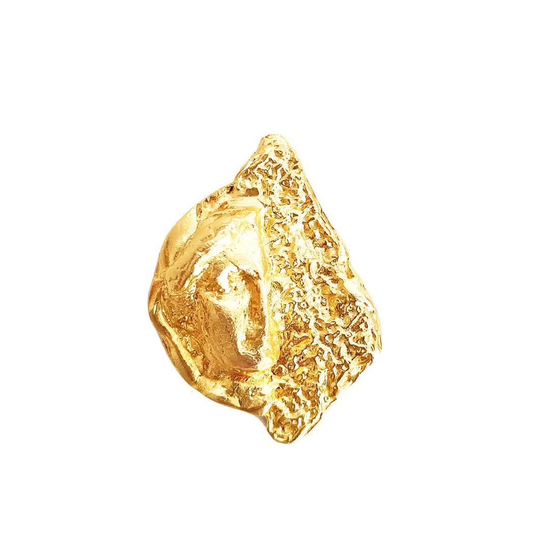 Ancient Greek Caryatid Ring 24K Gold Plated Greek Bronze, Greek Ring ...