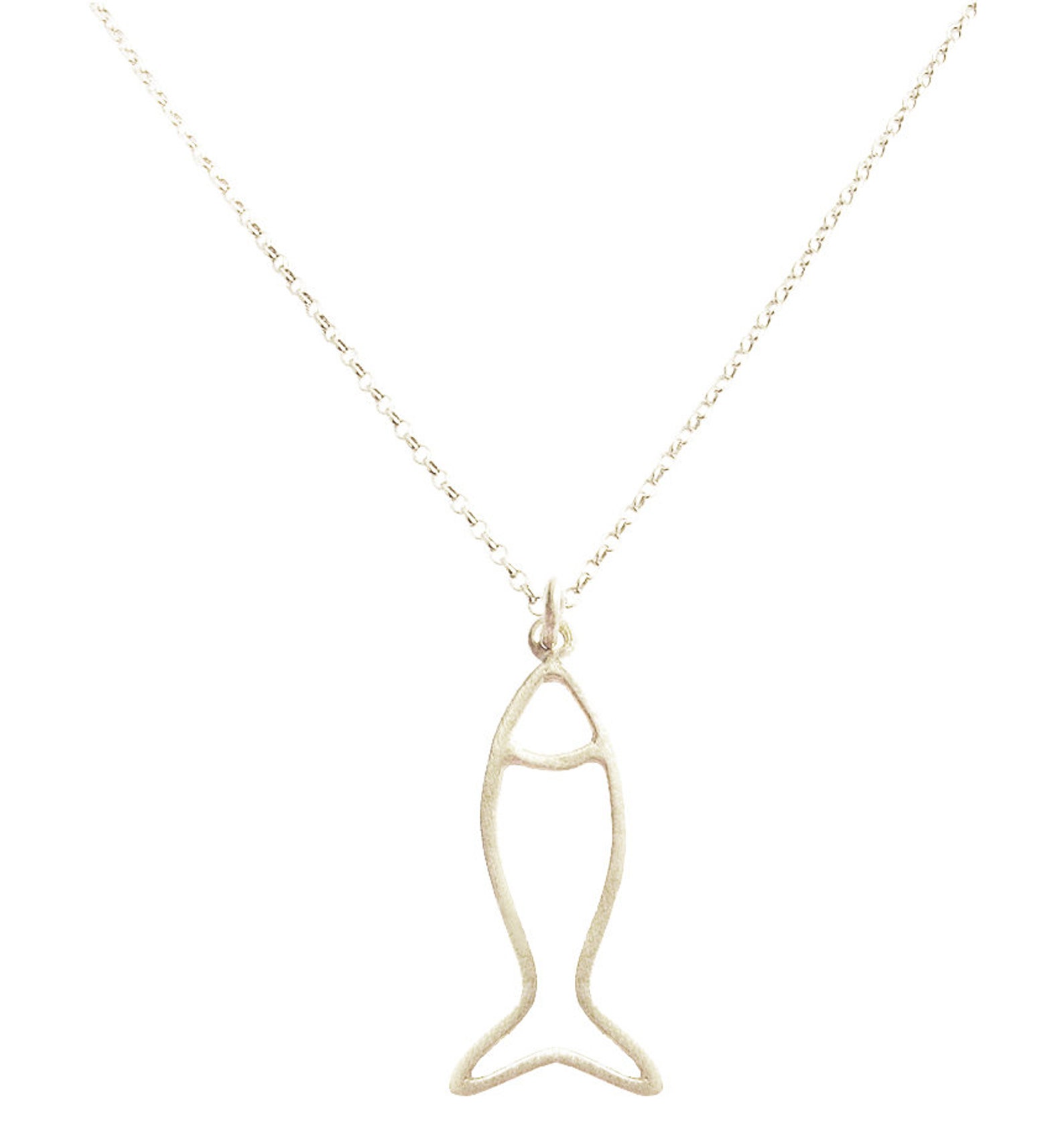 Fish Pendant Necklace 24K Gold Vermeil or Sterling Silver, Fish Charm ...
