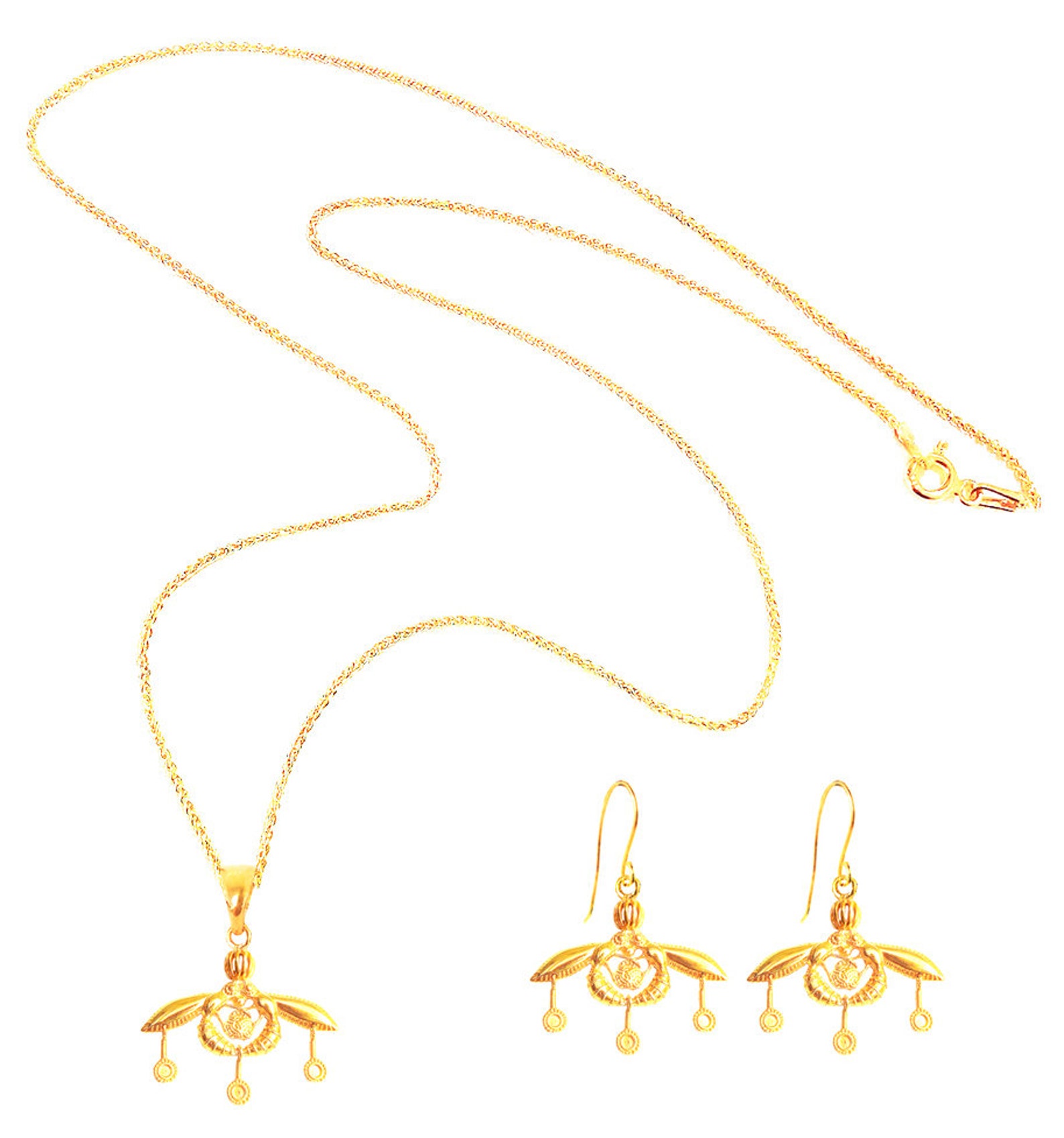 Ancient Greek Minoan Bees Pendant Mélissa in 24K Gold Vermeil, Minoan ...