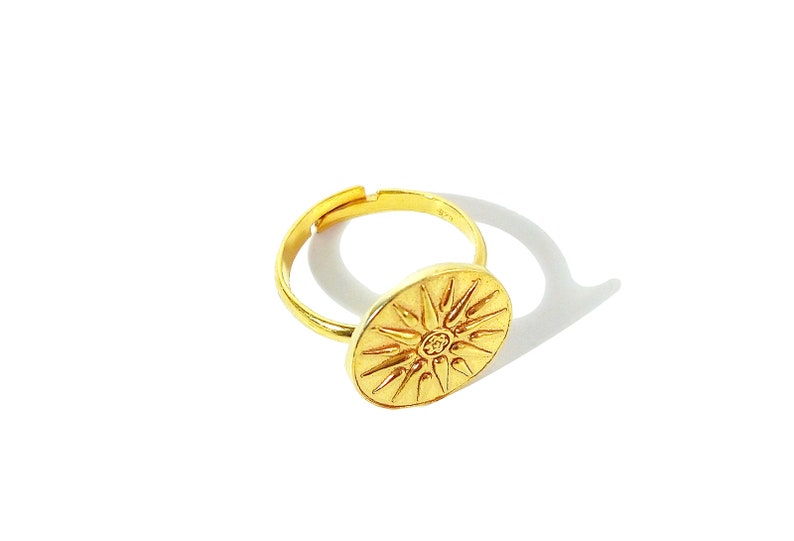 Greek Vergina Sun Ring in 24K Gold Vermeil by Ilios, Greek Jewelry ...