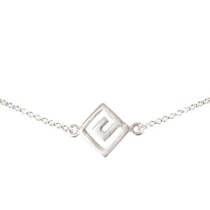 Greek Key Pendant Choker Meander by Ilios on 24K Gold Vermeil Chain or ...