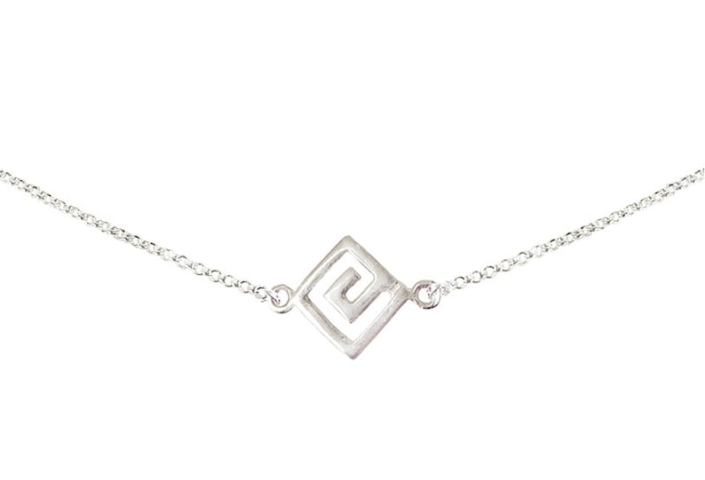 Greek Key Pendant Choker Meander by Ilios on 24K Gold Vermeil Chain or ...