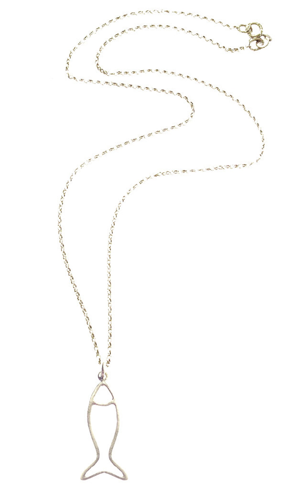 Fish Pendant Necklace 24K Gold Vermeil or Sterling Silver, Fish Charm ...