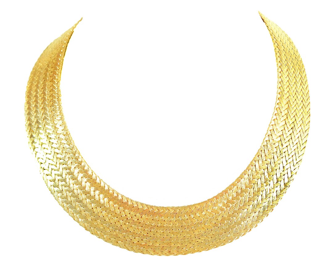 Grecian Golden Age Necklace in 18K Gold-plated Bronze Weave by Ilios ...