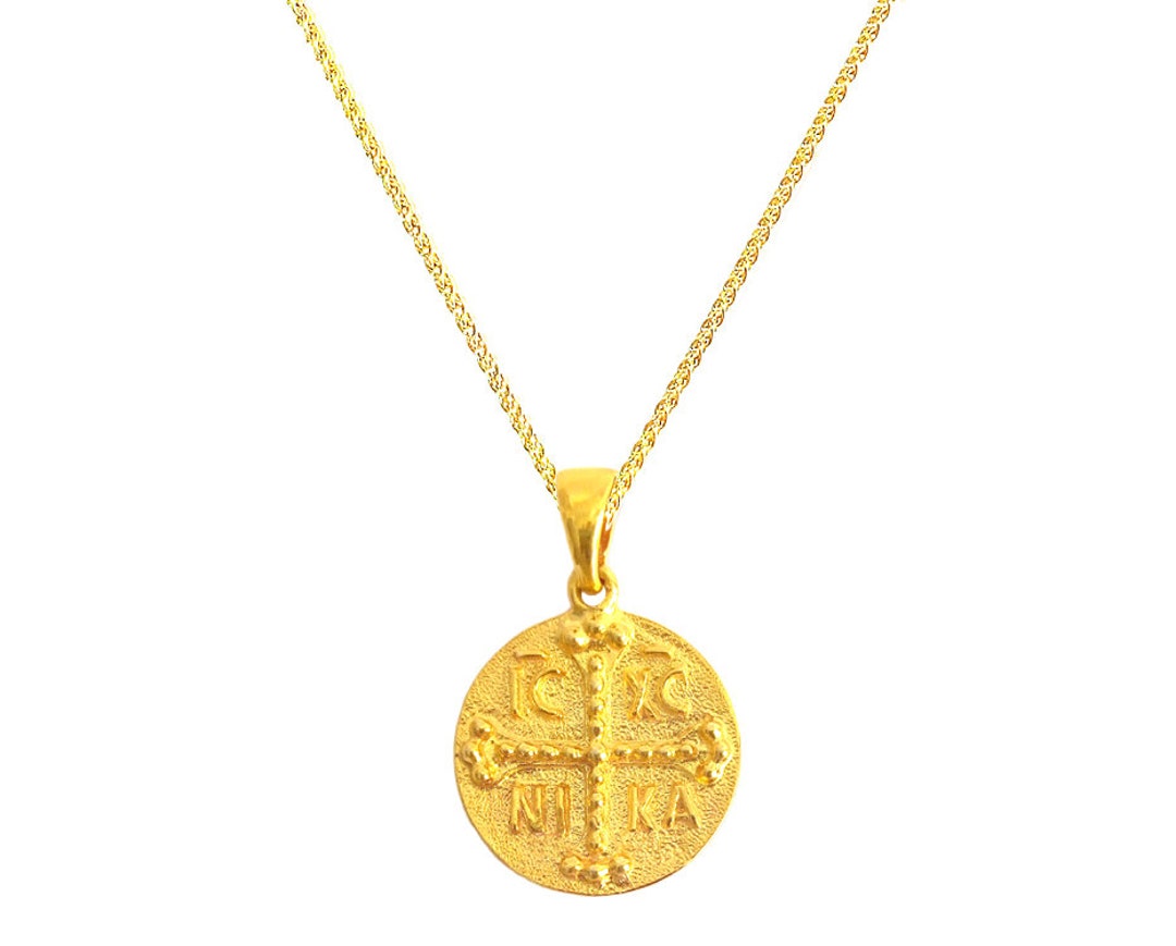 Greek Byzantine Coin Pendant 'constantine' on Chain by Ilios, Byzantine ...