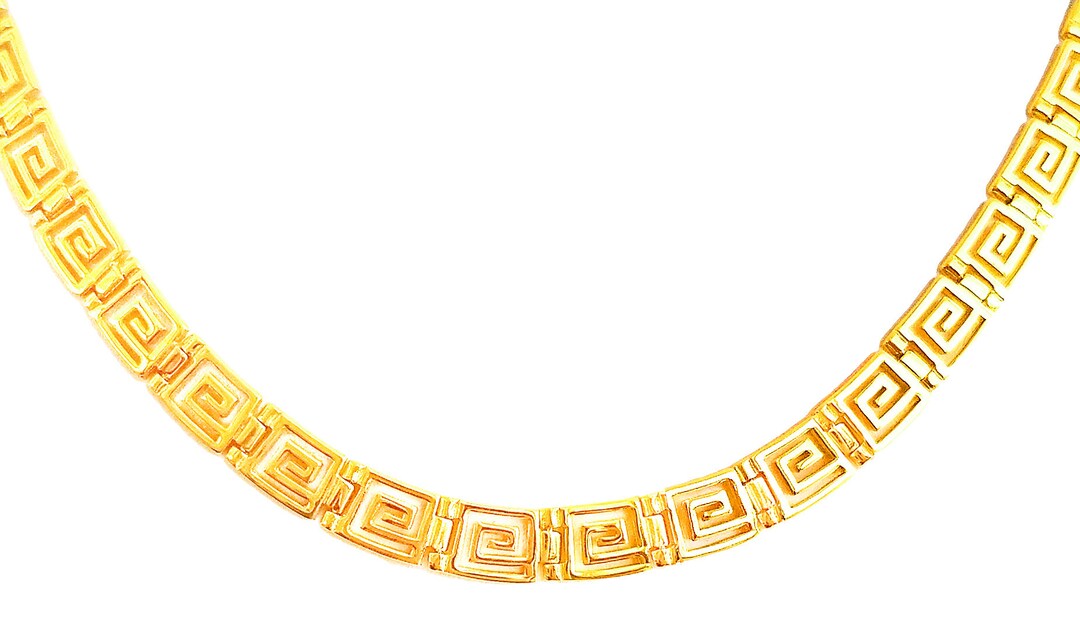 Greek Key Necklace 'meander' by Ilios in 24K Gold Vermeil, Greek Key ...