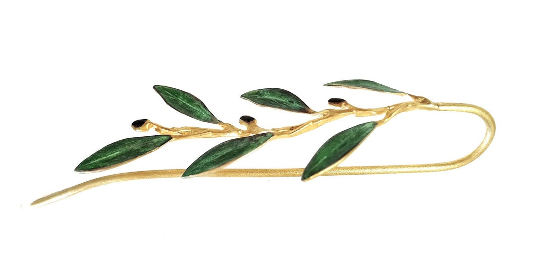 Greek Olive Branch Hairpin 'elia' Six Leaf by Ilios, Greek Hairpin ...