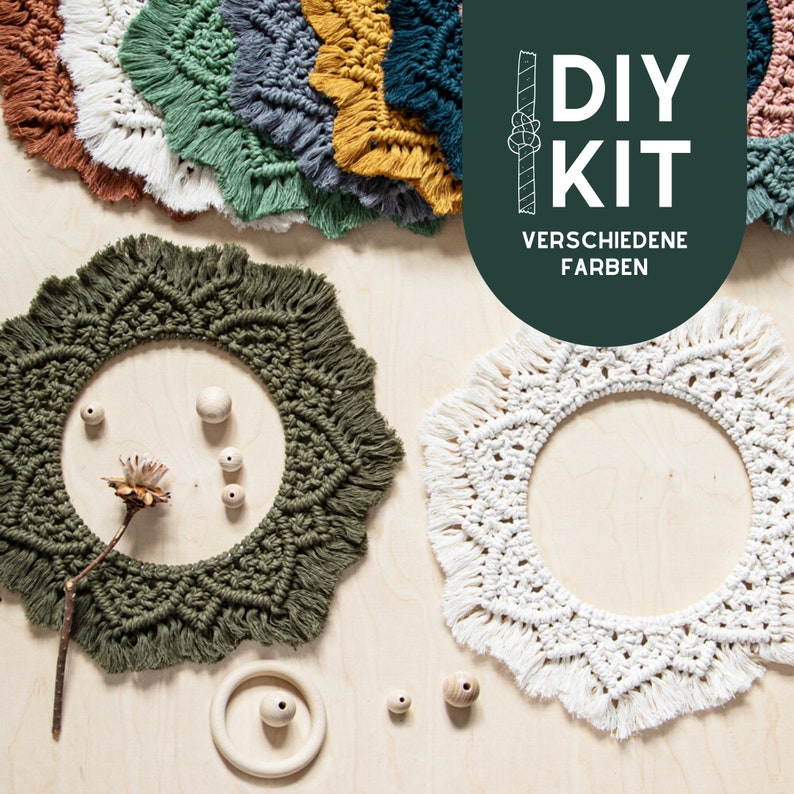 DIY Kit Macrame Mandala various colors suitable for | Etsy