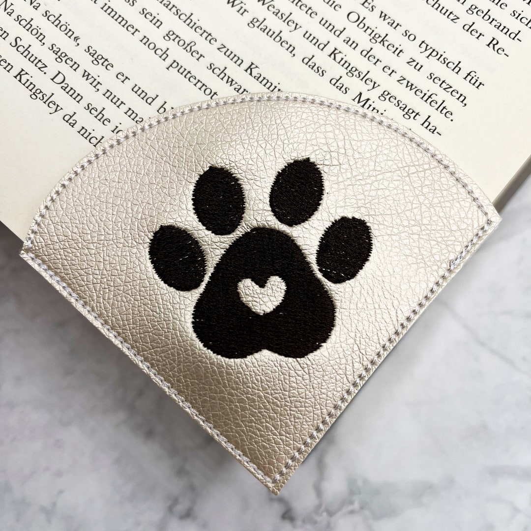 Bookmark | Reading Corner | Imitation Leather | Embroidered | Bookworm ...