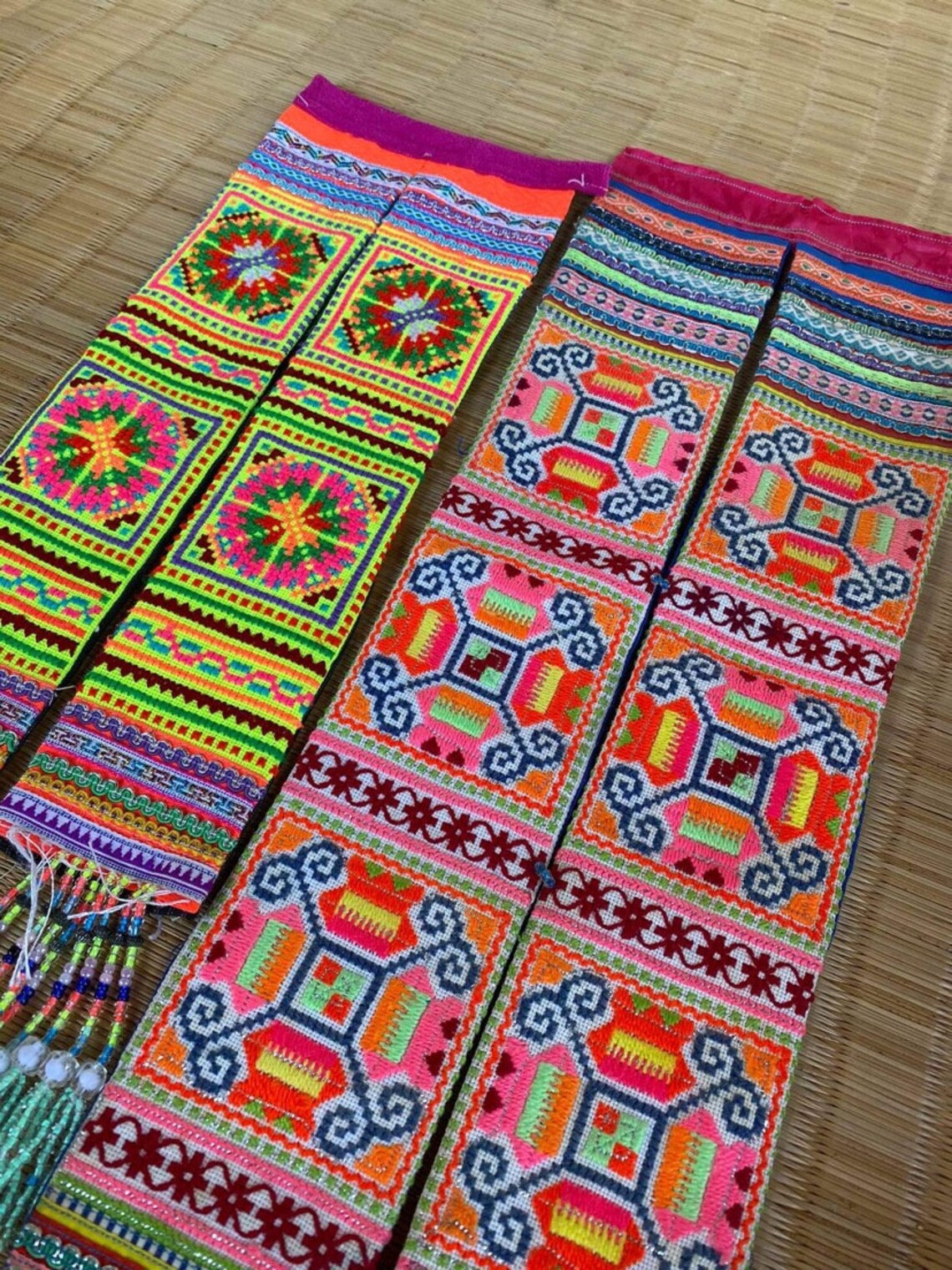 2 PAIRS VINTAGE Hmong Textile Embroidery Hmong Tapestry | Etsy