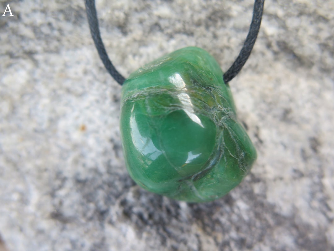 Magic Budstone Pendant With Side Drilling, Incl. Black Cotton/leather ...