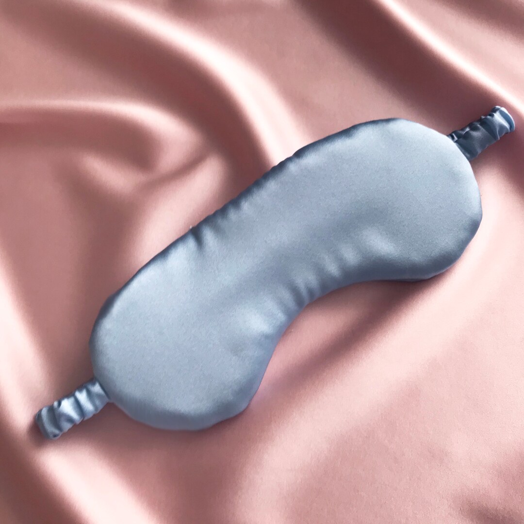 Pale Blue Luxury Real Mulberry Silk Eye Mask 19 Momme- Sewn in the UK ...