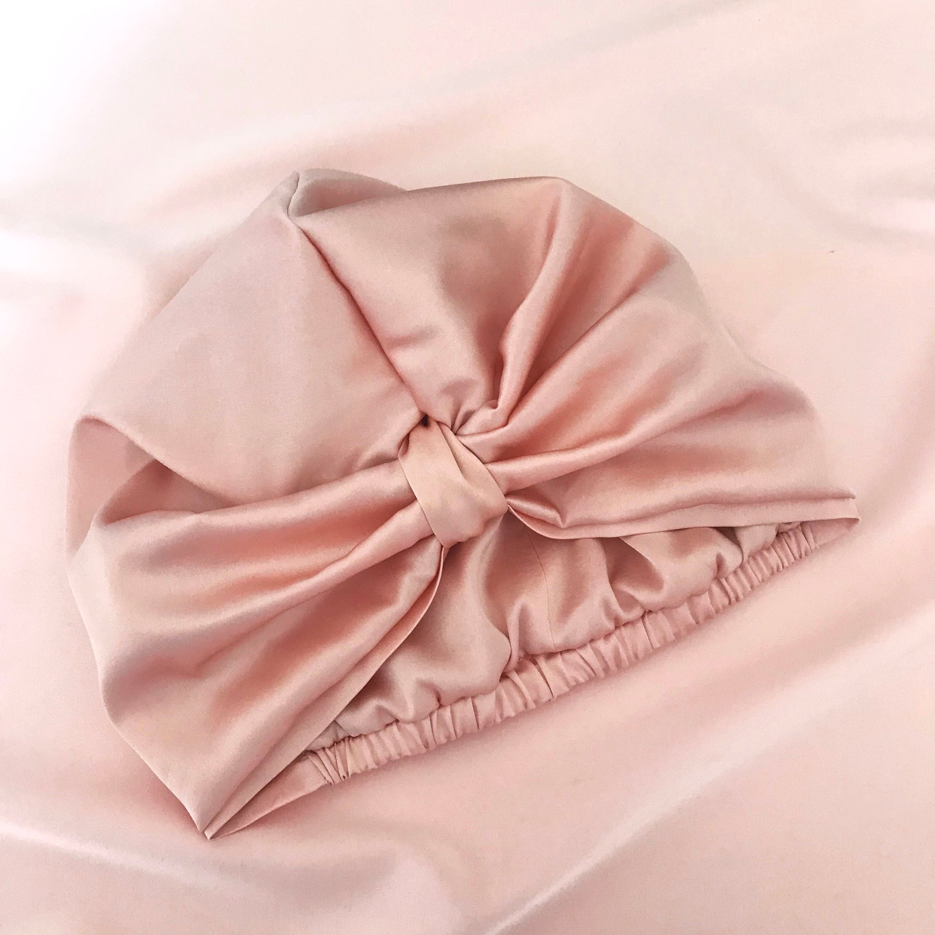 Oyster Pink Real Mulberry Silk Sleep Cap- Fully Lined and Sewn in the ...