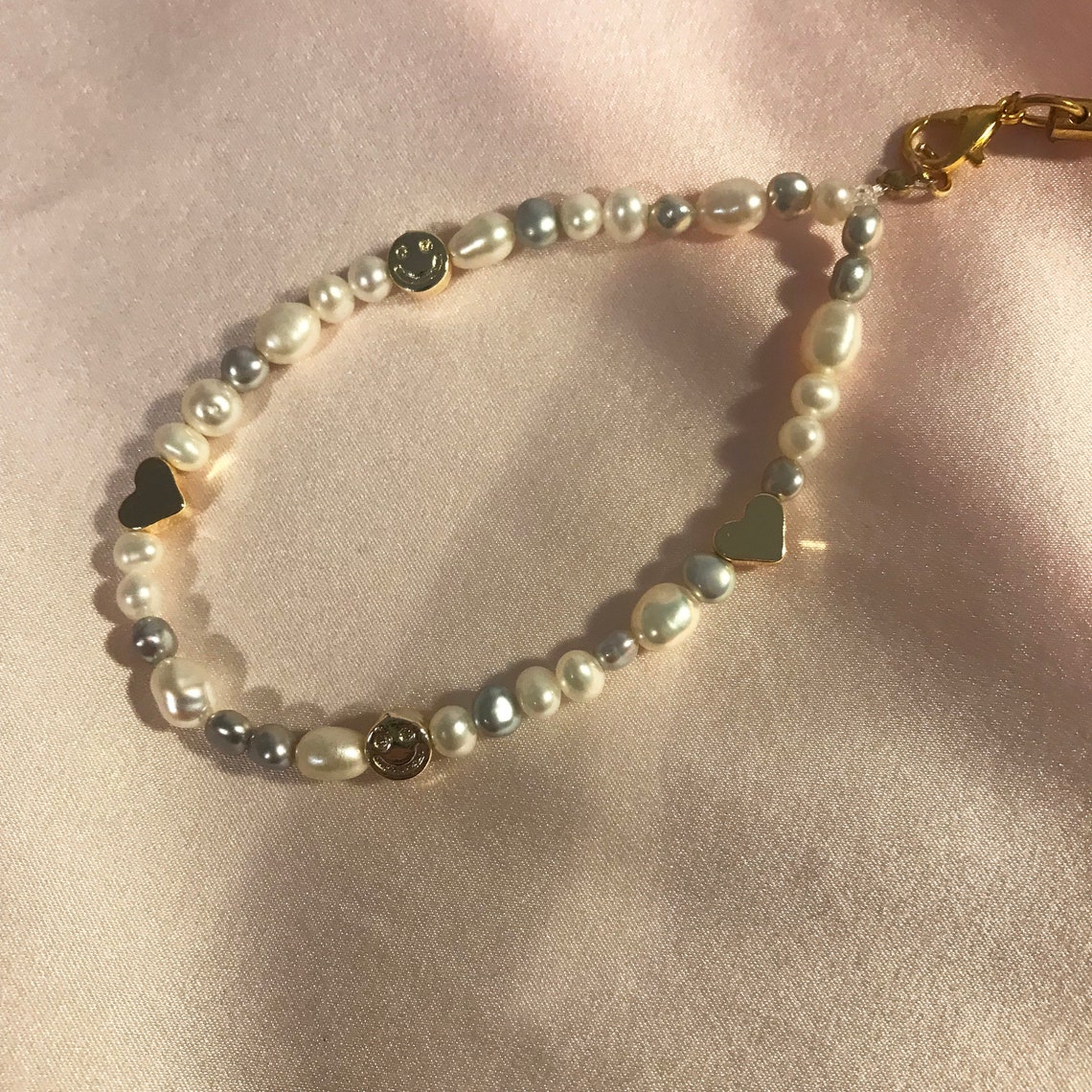 Allegra Shell Pink Pearl and Silk Phone Wrist Strap- Ethically Sewn in ...