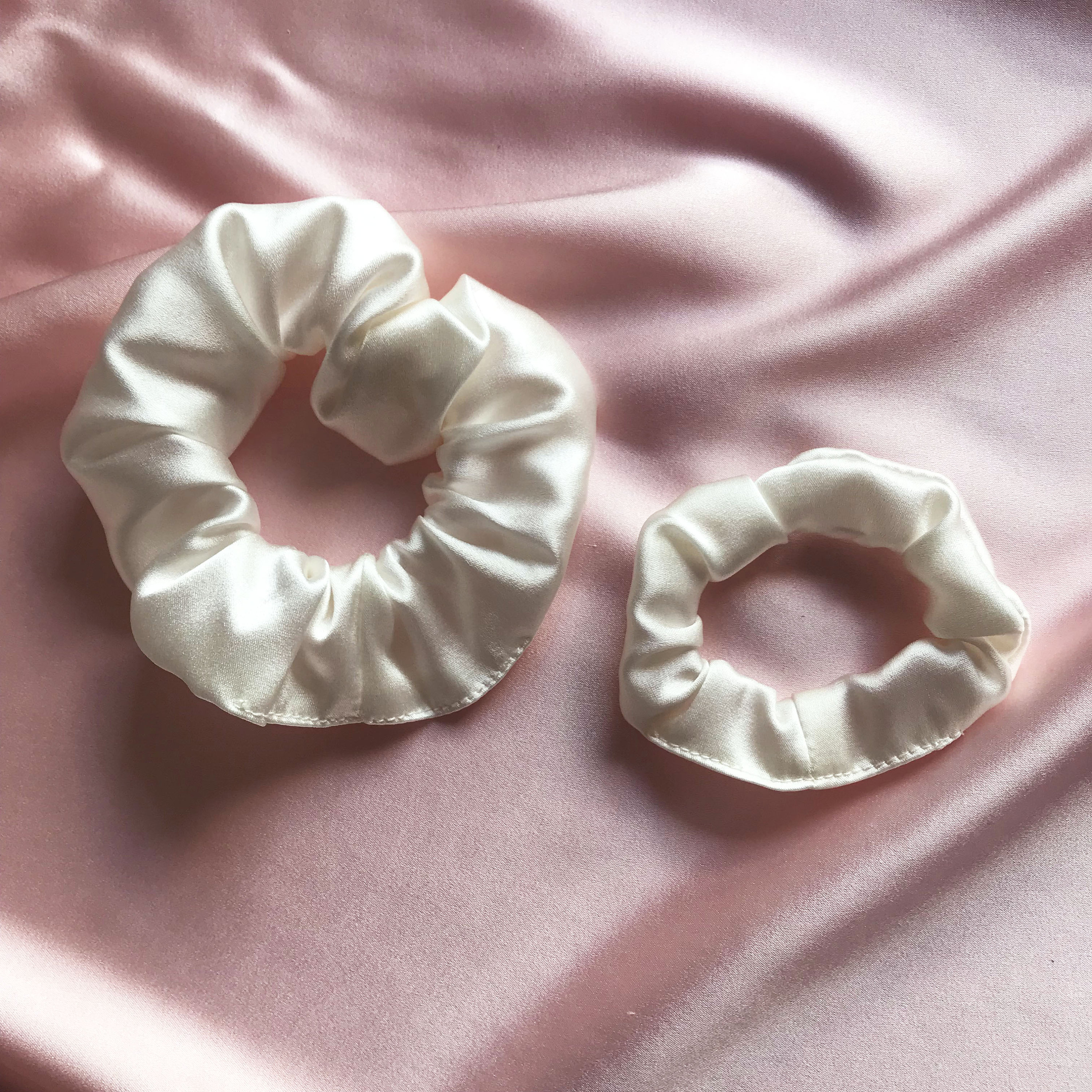Oyster Pink Silk Satin Mini Hair Scrunchie | Etsy