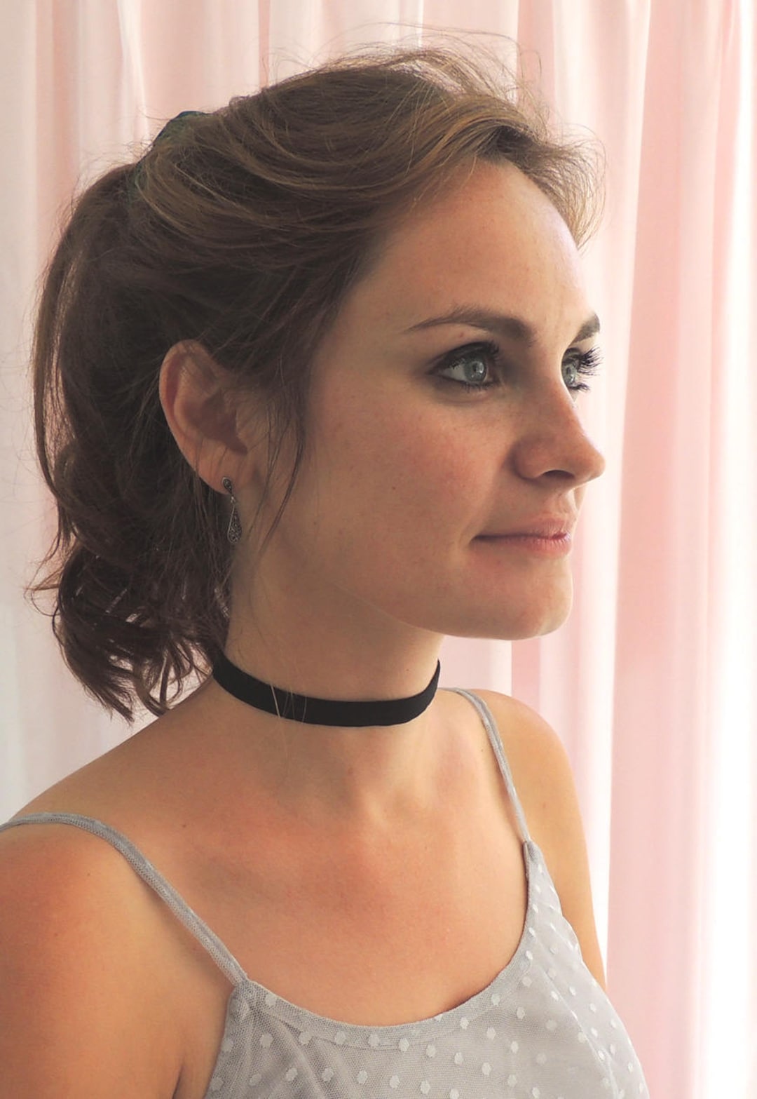 Black Stretch Mulberry Silk Narrow Choker Necklace- Sewn in the UK - Etsy