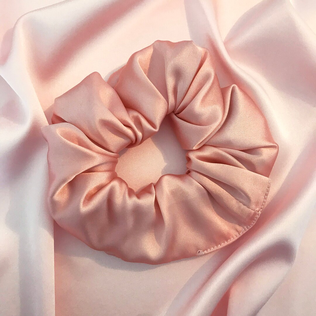 Oyster Pink Real Silk Large Super Scrunchie- Sewn in the UK - Etsy
