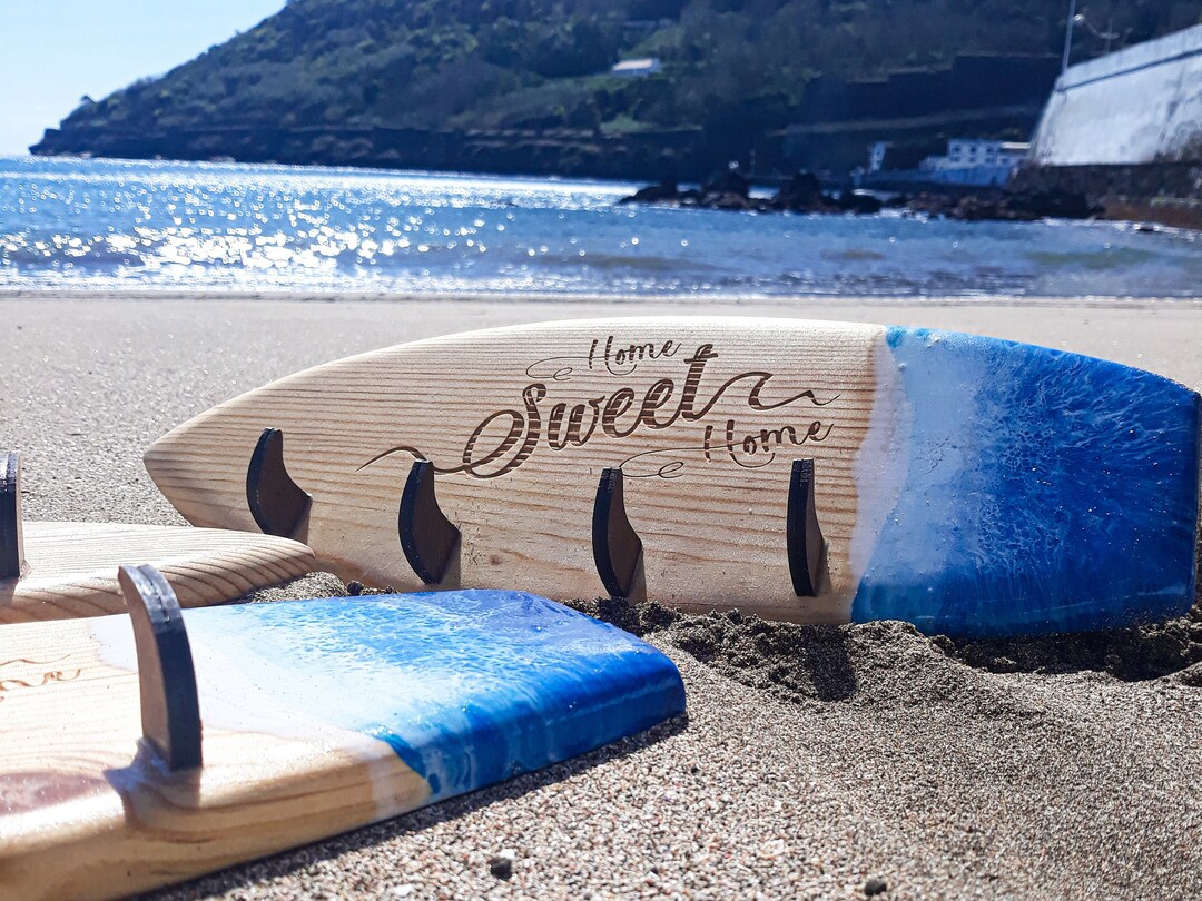 Key Holder Personalized Home Keyholder Surf Board Keys - Etsy