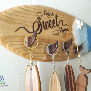 Key Holder Personalized Home Keyholder Surf Board Keys - Etsy