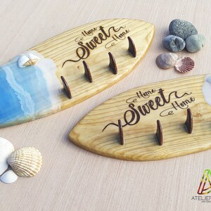 Key Holder Personalized Home Keyholder Surf Board Keys - Etsy