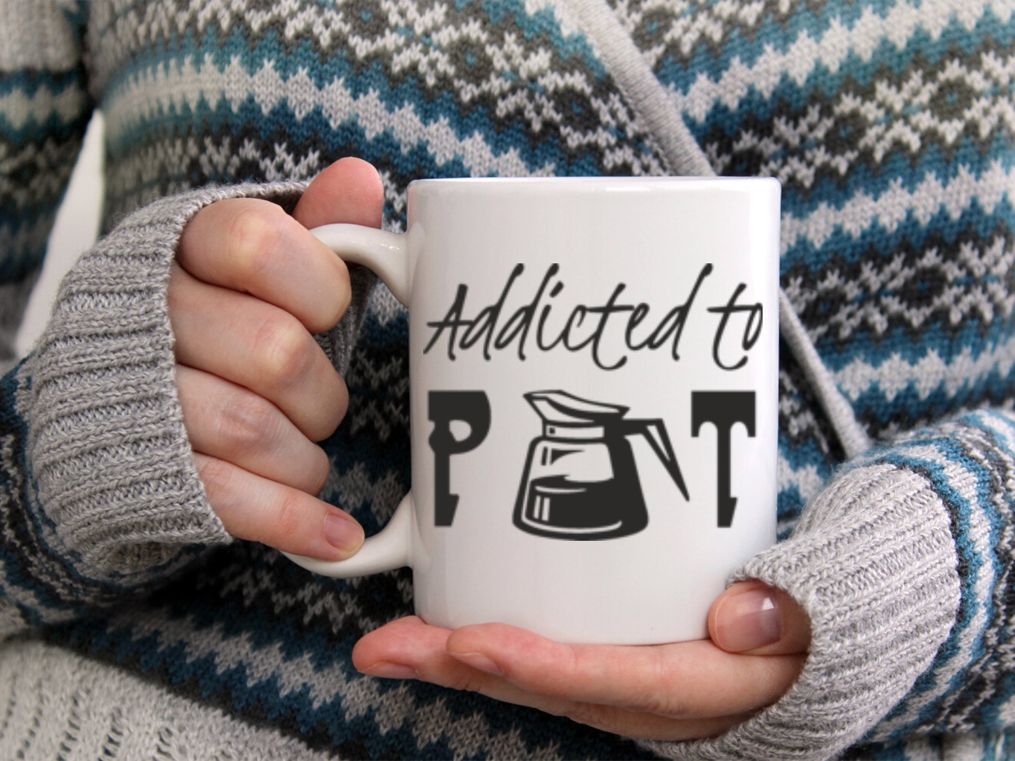 Addicted to Pot Mug, Unique Coffee Mug, Mug With Saying, Sarcastic ...