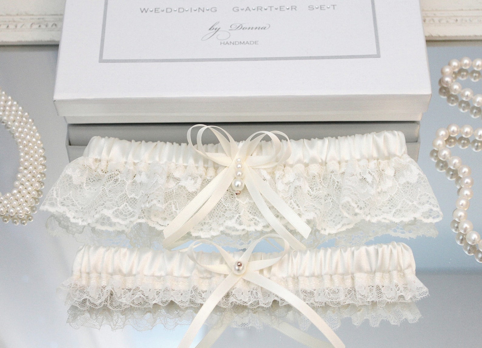 Ivory Lace Garter Set, Ivory Wedding Garter Set, Ivory Garter Set ...