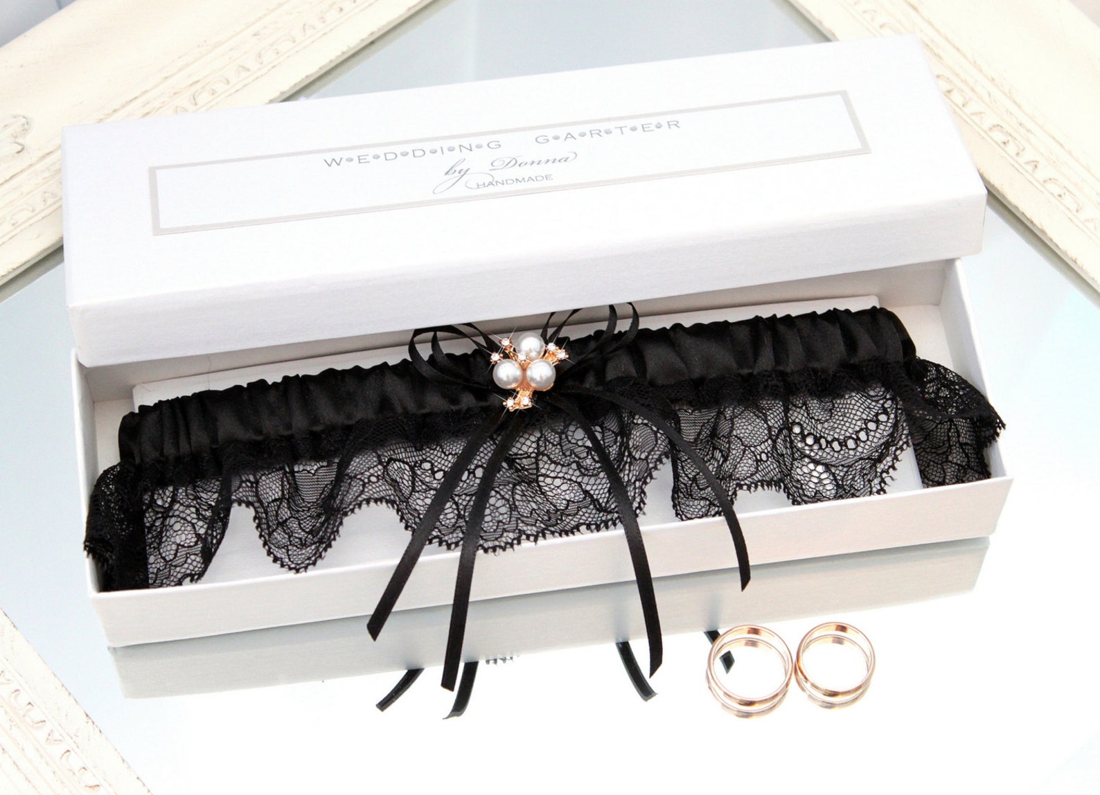 Black Lace Wedding Garter, Gothic Bridal Lingerie, Plus Size Option ...