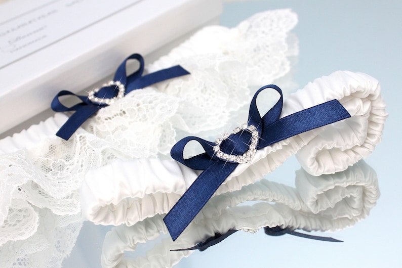 Navy Blue Wedding Garter Set, Navy Blue Garter Set, Navy Blue Wedding ...