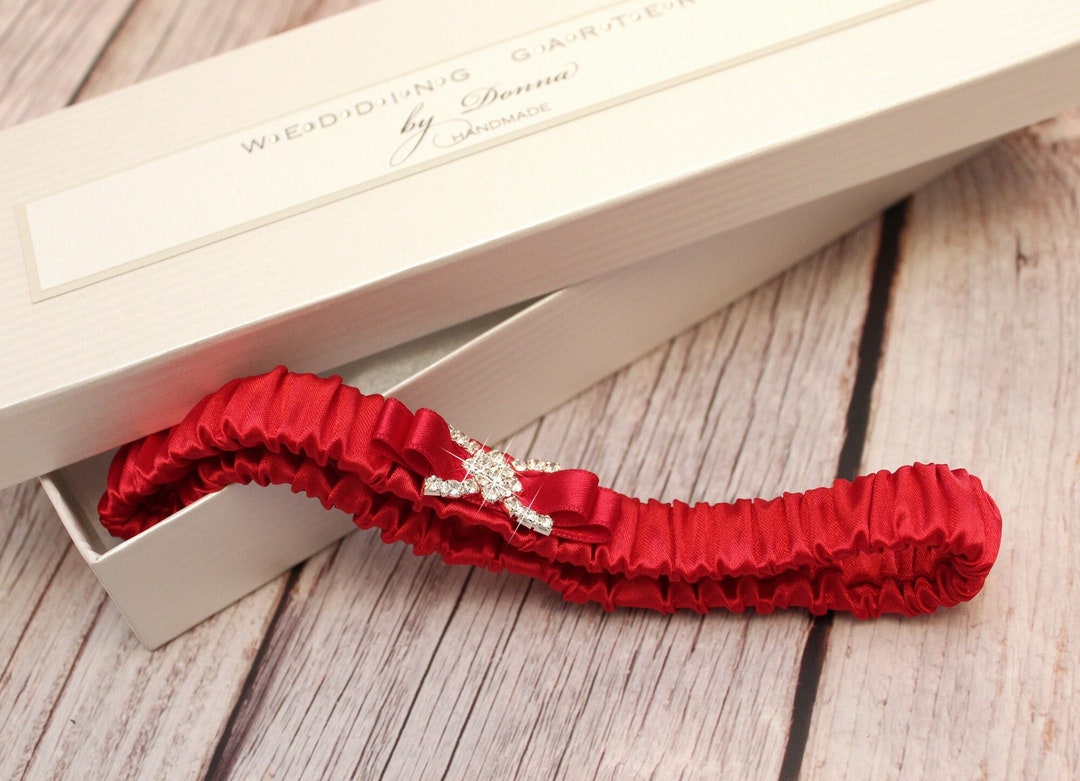 Red Garter, Red Wedding Garter, Red Bridal Garter, Read Garter for ...