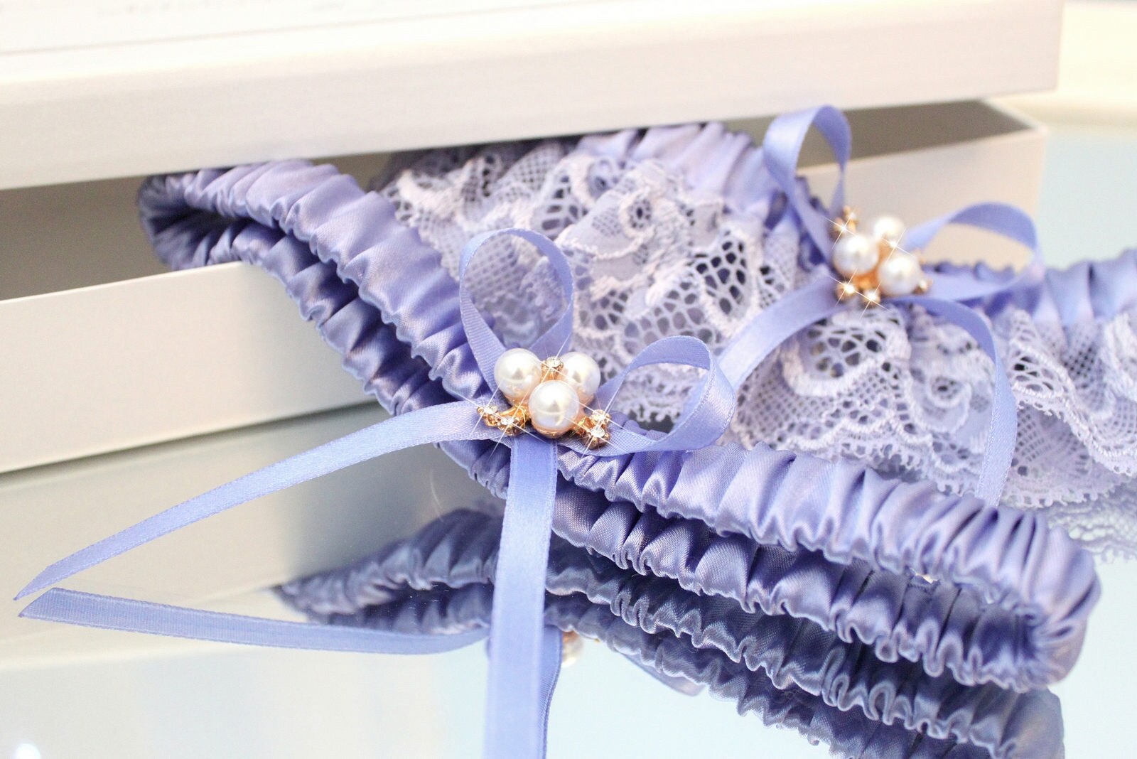 Lilac lace garter set with gold lilac garter set lilac | Etsy