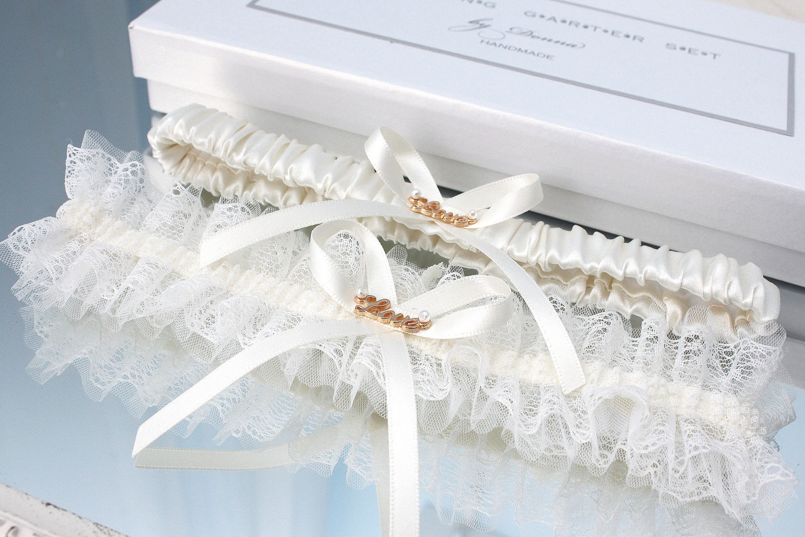 Ivory Garter Set With Gold Ivory Wedding Garter Set Ivory - Etsy