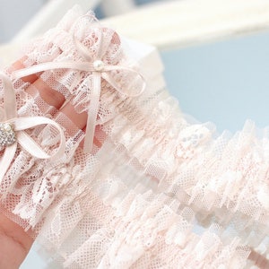 Blush Pink Lace Garter Set, Blush Pink Garters Set, Blush Pink Wedding ...