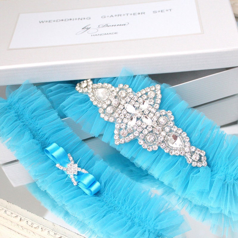 Turquoise Garter Set - Etsy