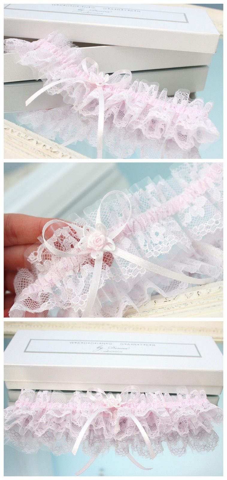 Light pink garter light pink wedding garter pale pink | Etsy