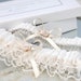 Ivory Wedding Garter Set: Lace Garters From Silk With Gold Dots, Satin ...