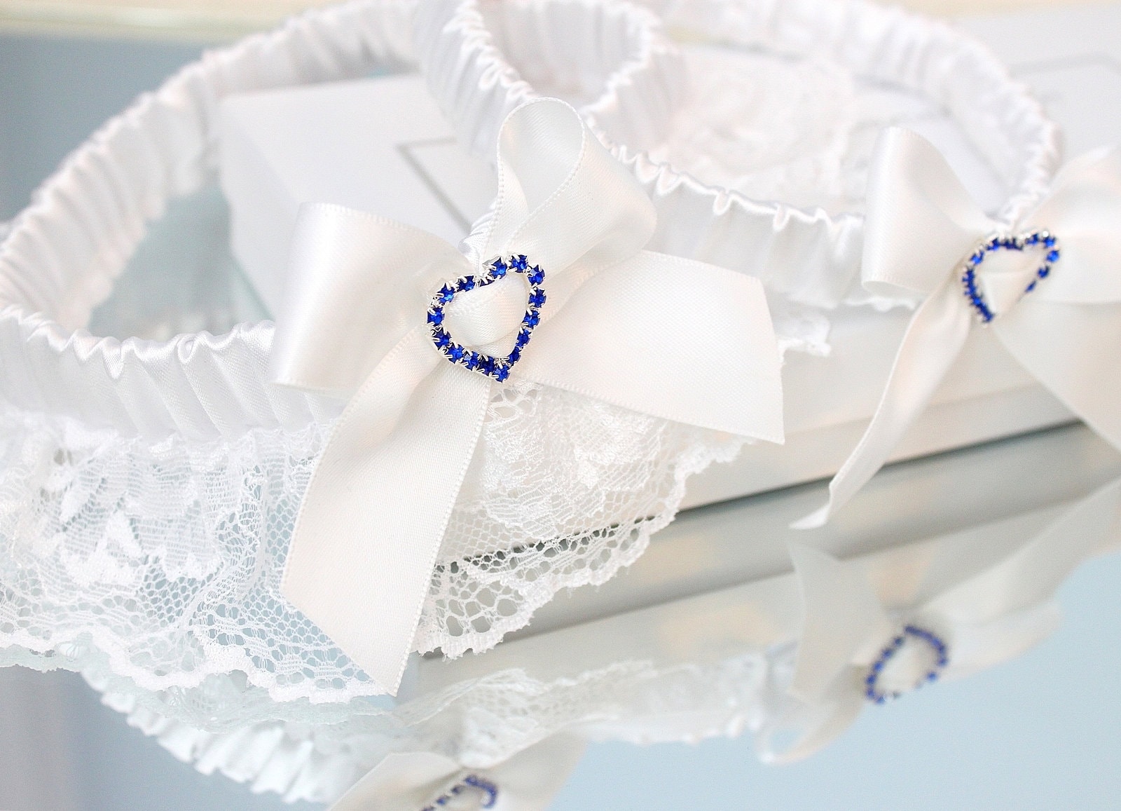 Something Blue Wedding Garter Set Something Blue Garter Set - Etsy