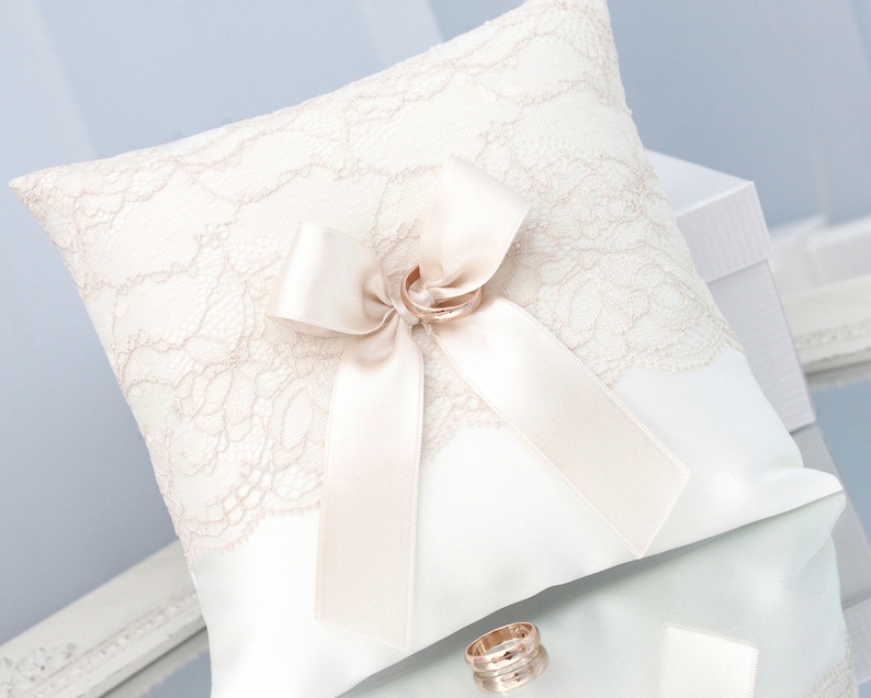 Ivory Beige Cream Wedding Ring Bearer Pillow Ring Bearer - Etsy
