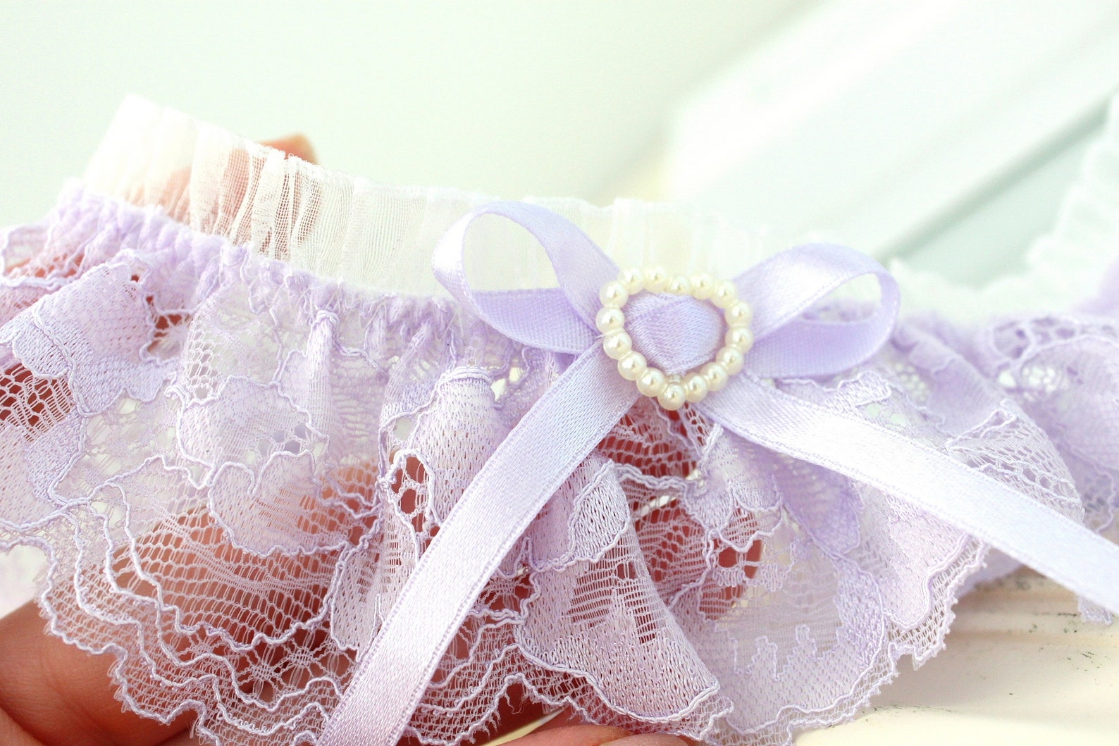 Lilac Lace Wedding Garter, Bridal Prom Garter - Etsy