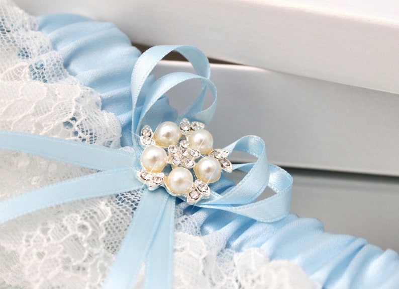 Light Blue Wedding Garter Blue Bridal Garter Blue Lace - Etsy