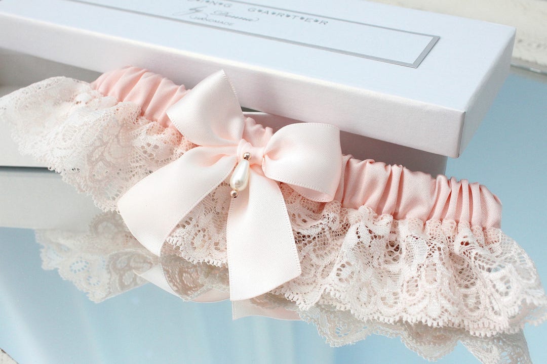 Blush Pink Garter, Rose Gold Garter, Blush Pink Wedding Garter, Rose ...