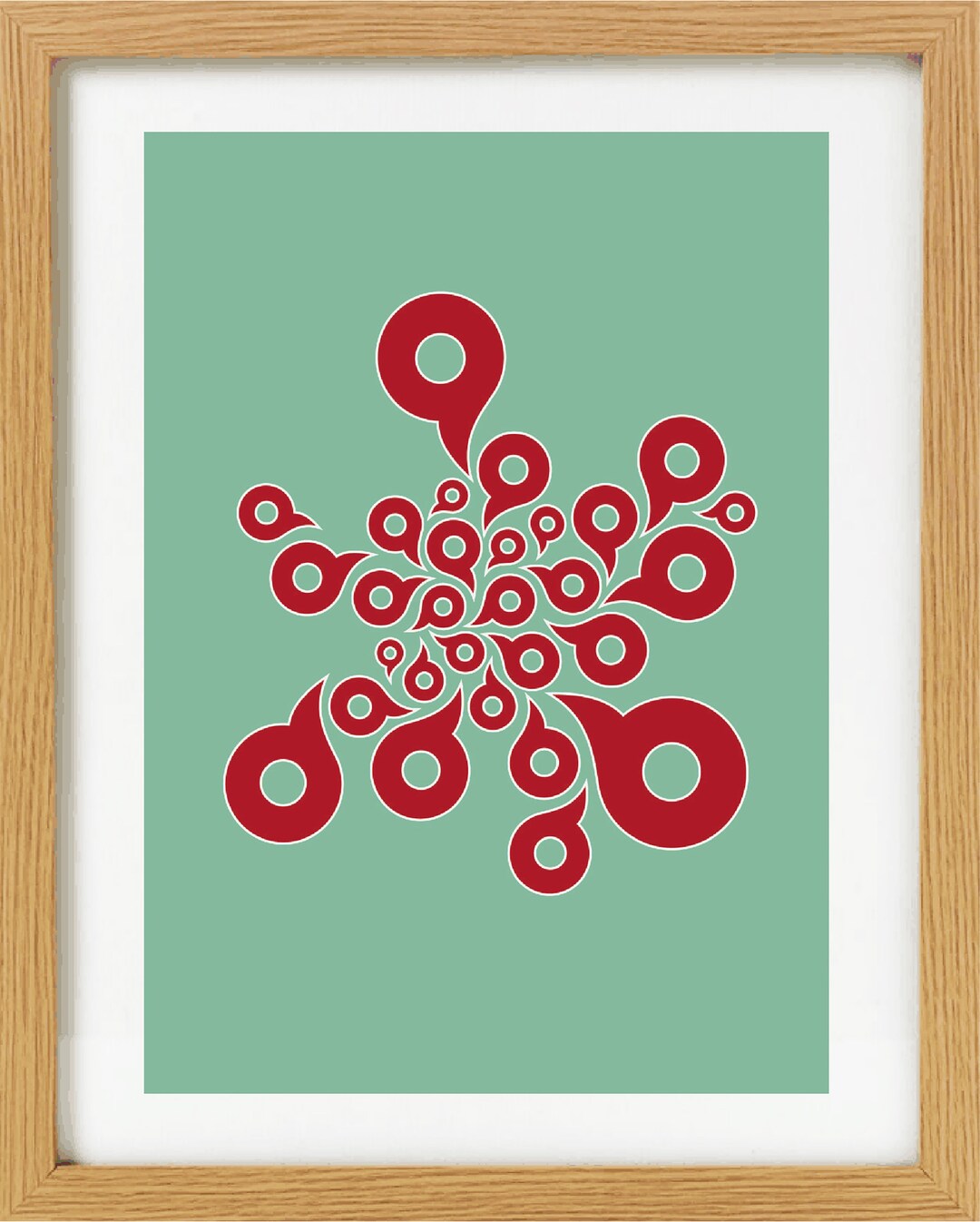 Modern Islamic Art Print 0008 Geometric Abstract Pattern Red Green - Etsy