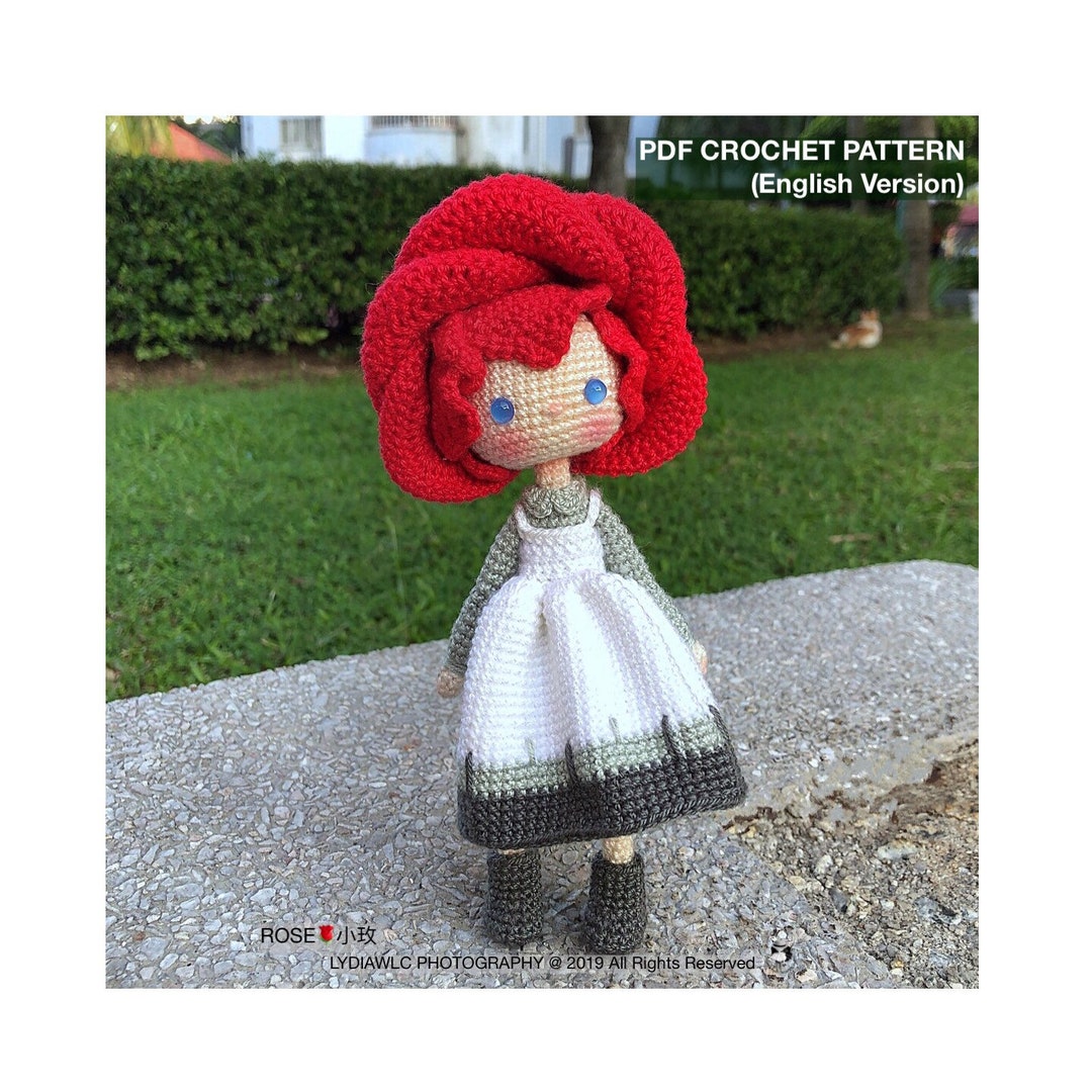 English: Crochet Doll Pattern-flower Girl, ROSE - Etsy