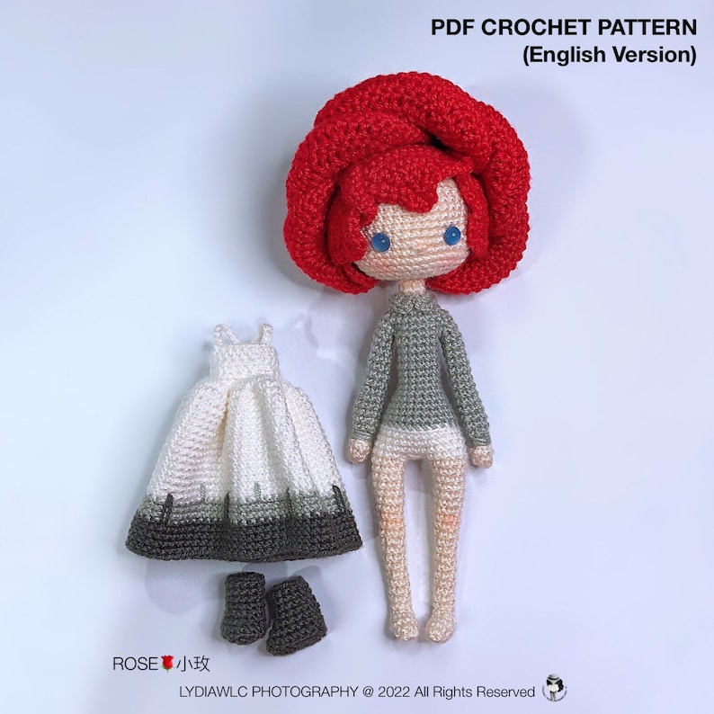English: Crochet Doll Pattern-flower Girl ROSE - Etsy