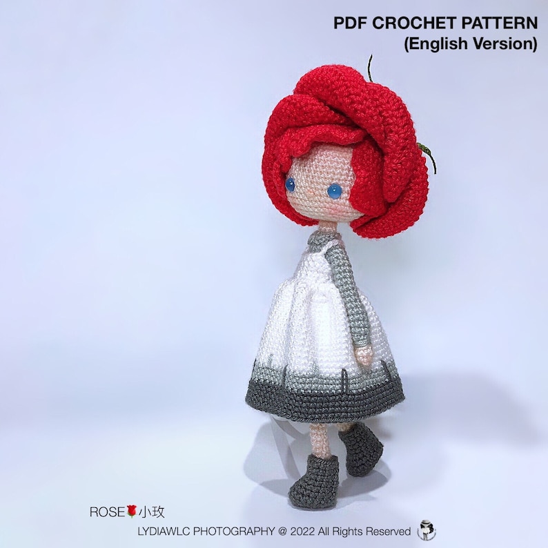 English: Crochet Doll Pattern-flower Girl ROSE - Etsy