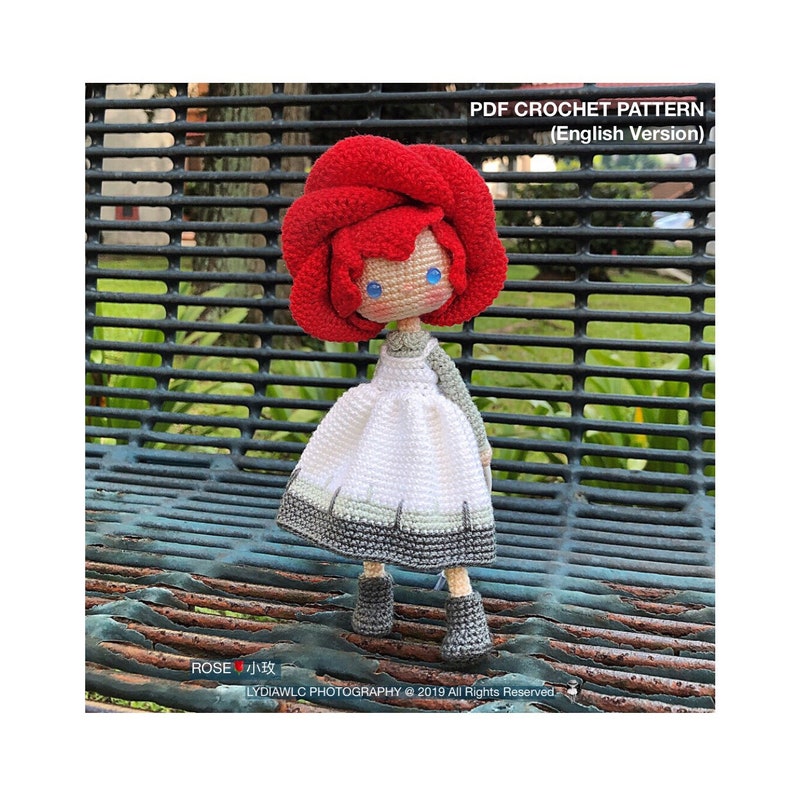 English: Crochet Doll Pattern-flower Girl ROSE - Etsy