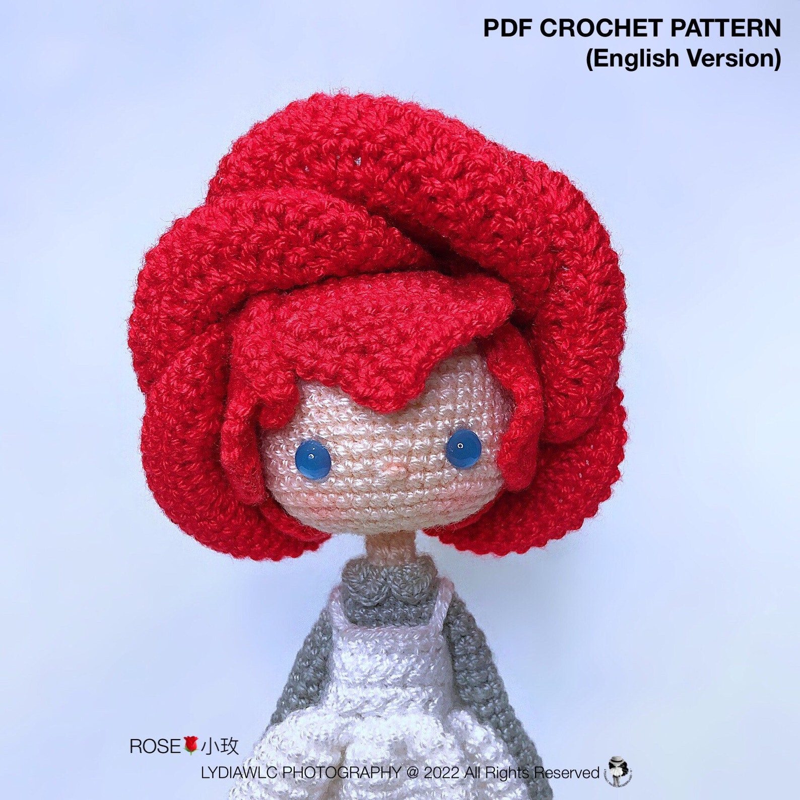 English: Crochet Doll Pattern-flower Girl ROSE - Etsy