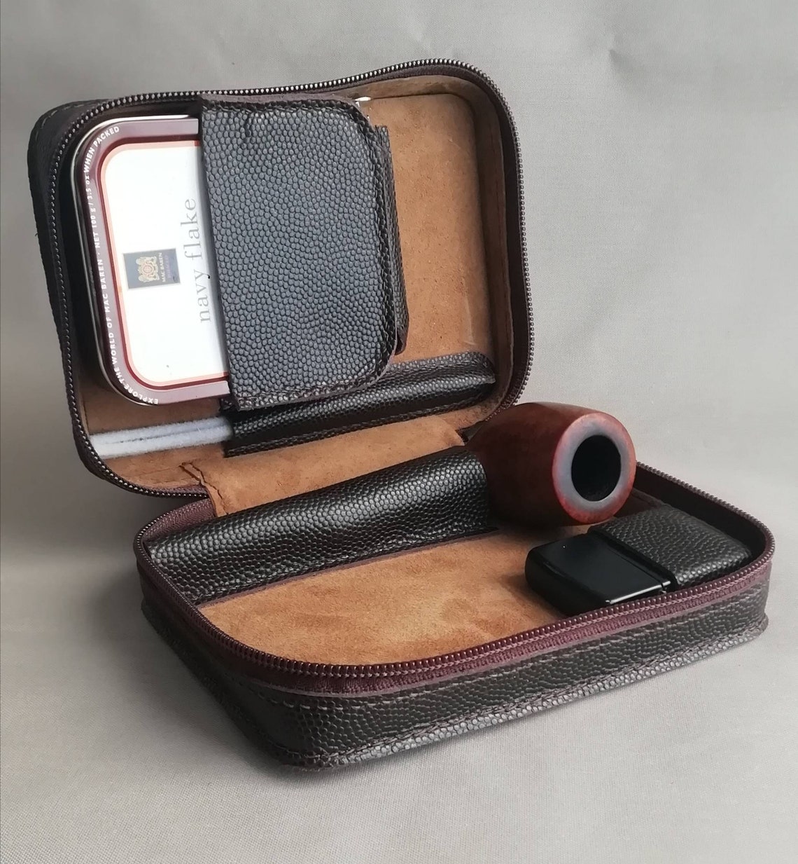 Pipe and Tobacco Travel Leather Case, Pipe Bag, Pipe Case, Pipe Holster ...